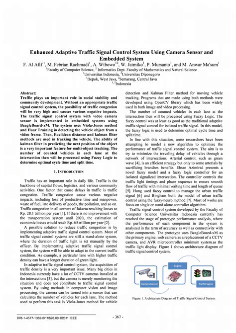 Pdf Enhanced Adaptive Traffic Signal Control System Using Camera