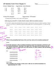 Probability Of Medical Assistance Calls AP Statistics Unit 4 Course Hero