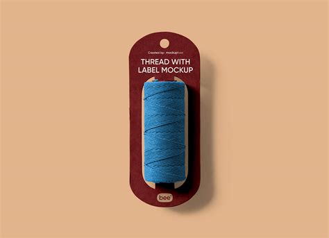 Free Sewing Thread Spool With Label Mockup Psd Good Mockups