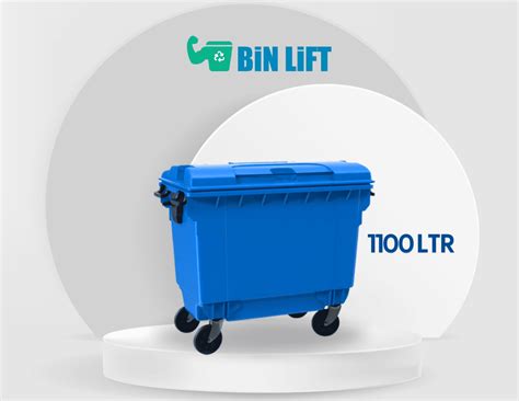 1100 Ltr Blue Plastic Garbage Bin W4 Wheels The Bin Lift