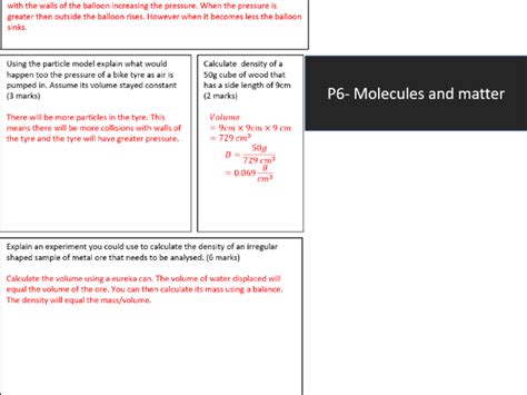Aqa Gcse 9 1 P1 P7 Physics Paper 1 Revision Mats Teaching Resources