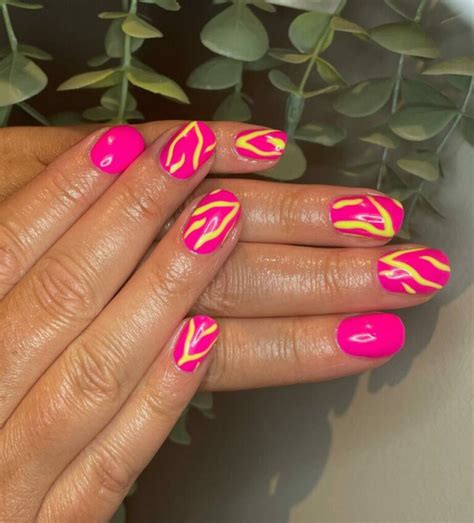 40 Pretty Ideas For Pink And Yellow Nails That Turn Heads Nail