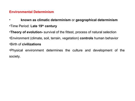 Environmental Determinism And Possibilism Ppt Environment Science