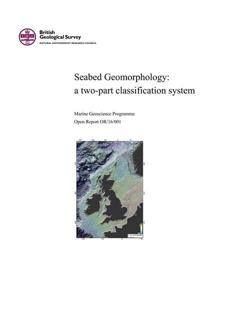 Seabed Geomorphology A Two Part Classification System
