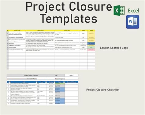 Editable Project Closure Template Project Management Project Execution Project Monitoring