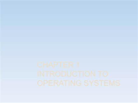 Operating Systems Ppt