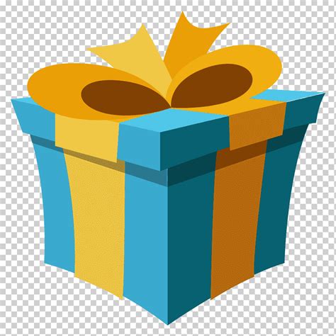 Ilustración De Caja De Regalo Amarilla Y Azul Emoji Sms De Emoticonos