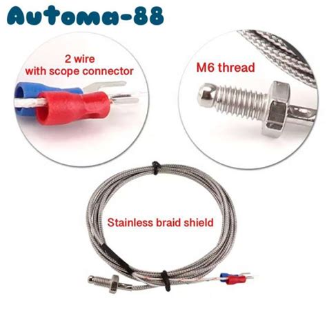 Promo Thermocouple Termokopel Type K Drat M6 0 400c Temperature Sensor