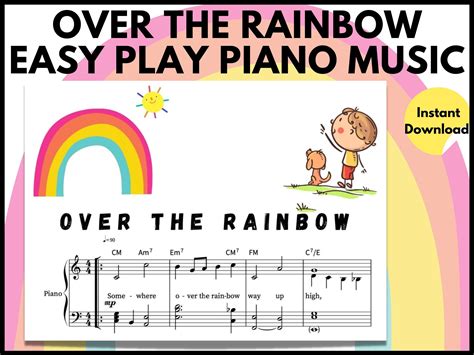 Over The Rainbow Piano Sheet Music Instant Digital Music Download