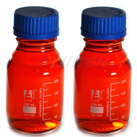 Standard Opening Graduated Bottle Reagent 500ml With Blue Screw Cap In