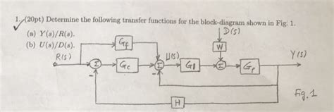 solved determine the following transfer functions for the