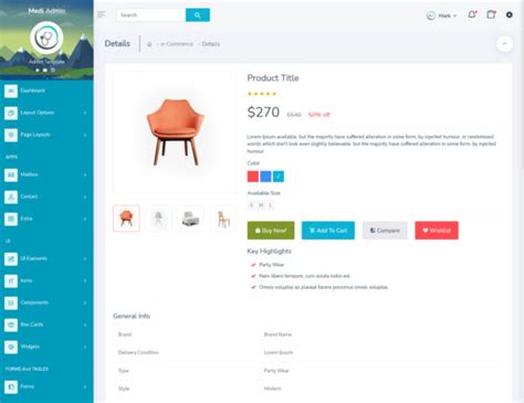 medi bootstrap dashboard template ui framework