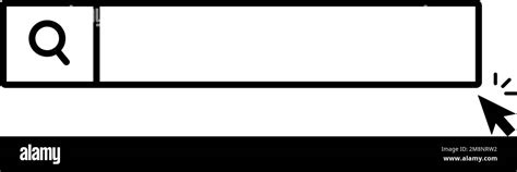 Internet Search Engine Search Box And Mouse Cursor Icon Editable Vector Stock Vector Image