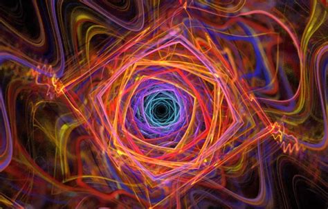 Wallpaper Wave Abstraction Graphics Haze Fractal The Tunnel Figure Square For Mobile And