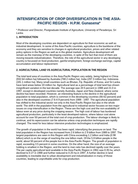 Intensification Of Crop Diversification Pdf Agriculture Fertilizer