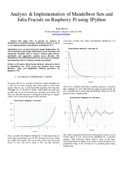 Pdf Analysis And Implementation Of Mandelbrot Sets And Julia Fractals