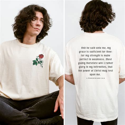 Mens Christian Apparel Bible Verse Shirt Christian Streetwear Jesus