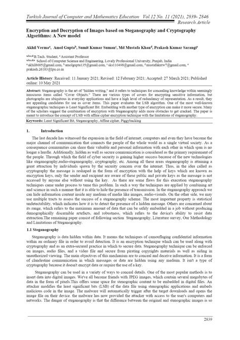 Pdf Encryption And Decryption Of Images Based On Steganography And Cryptography Algorithms A