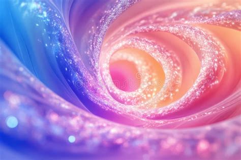 Swirling Pastel Colors Create A Mesmerizing Vortex Of Light And Sparkles Stock Illustration