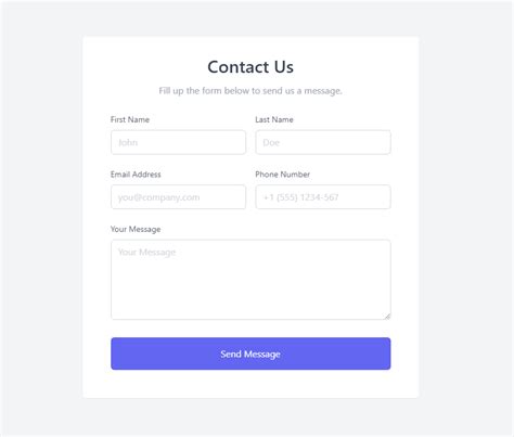Contact Form Examples Web3forms