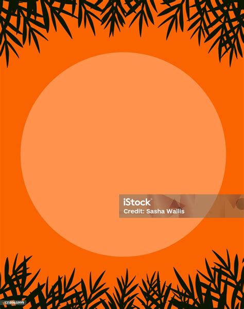 트렌디 한 열대 야자 수 잎 템플릿 프레임 포스터 카드 초대 엽서 디자인 따뜻하고 뜨거운 열대 느낌의 벡터 일러스트 0명에 대한 스톡 벡터 아트 및 기타 이미지 Istock