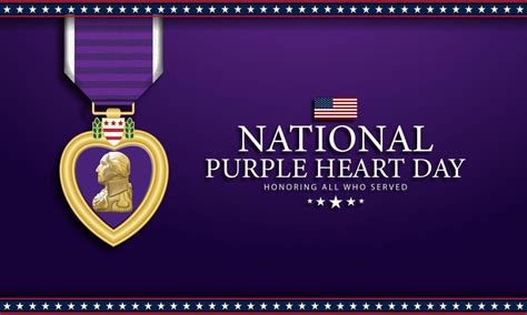 National Purple Heart Day August 7 Background Vector Illustration