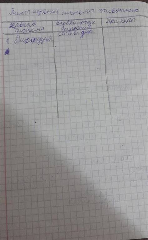 Типы нервной системы животных Нервная Особенности