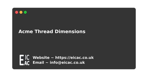 Acme Thread Dimensions EICAC