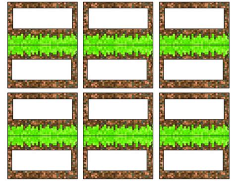 Minecraft Food Tent Labels