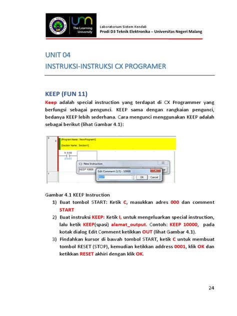 Instruksi Instruksi Plc Pada Perangkat Lunak Cx Programmer Pdf Pdf