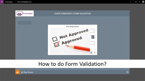 Learn Powerapps 8 How To Validate A Userform Youtube