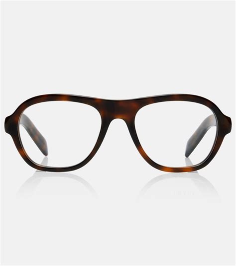Logo Aviator Glasses In Brown Prada Mytheresa