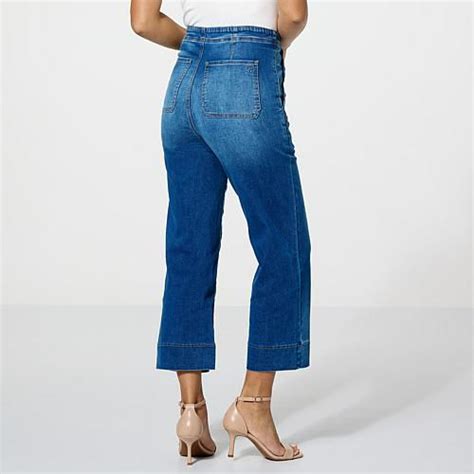 Dg2 By Diane Gilman New Classic Stretch Denim Pull On Crop Sailor