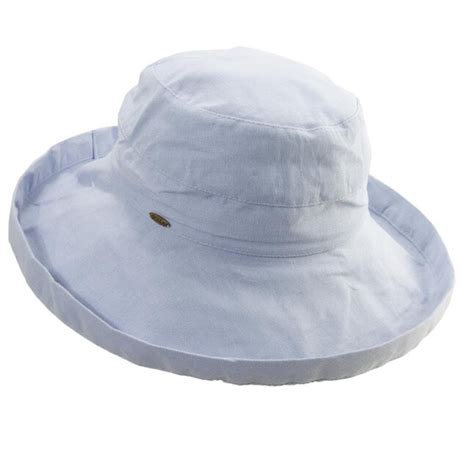 Dorfman Pacific Womens Mist Cotton Wide Brim Hat At