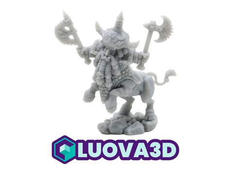 Fabelzel Miniatures Evil Dwarf Centaur Chief Resin Printed Miniatures For Roleplaying And