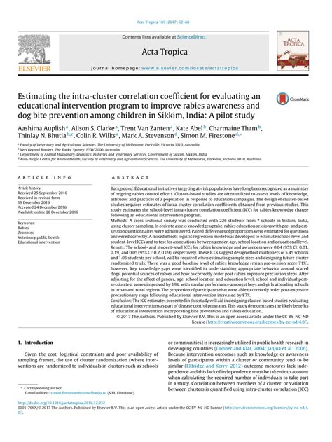 pdf estimating the intra cluster correlation coefficient for