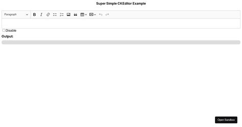 Ckeditor Codesandbox