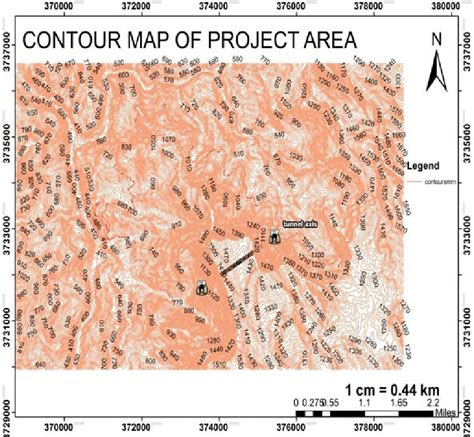 The Contour Map Of The Project Area Download Scientific Diagram