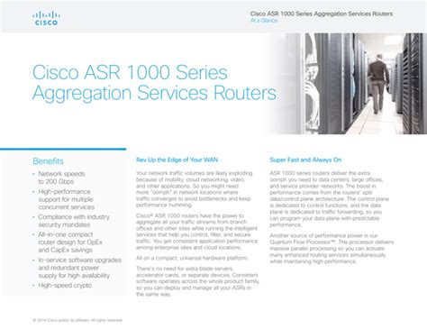 Cisco Asr 1000 Series Aggregation Services Routers Benefits