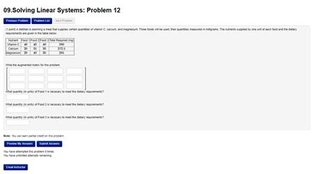 Solved 09solving Linear Systems Problem 12 Previous