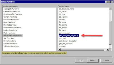 Discover BI Generate A Number Sequence Grouped On A Column Key In SAP BODS