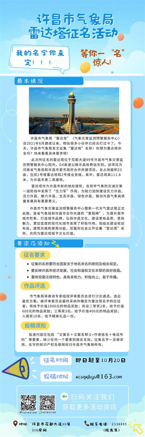 征集许昌市气象局雷达塔名字名称