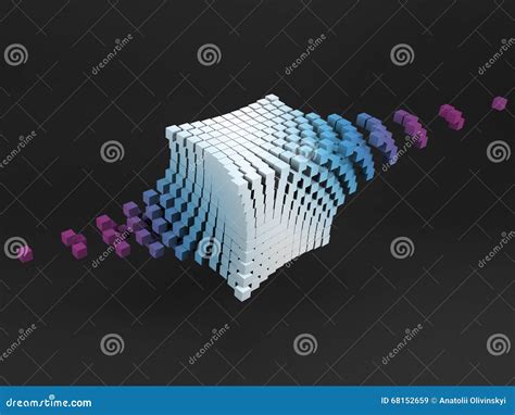 Abstract Geometric Object Cube Of Cubes Stock Illustration Illustration Of Render Science