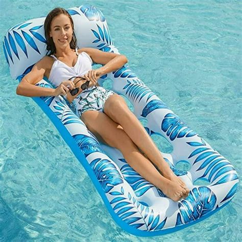 Haoan Oversized Pool Float Lounge 72” X 37” Extra Large Fabric Covered Pool Floats For Adults