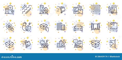 Inventory Cart Delivery Bike And Travel Path Line Icons For Web App Pictogram Icon Vector