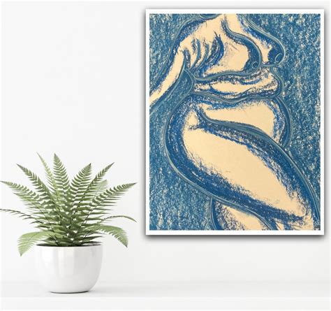 Plus Size Nude Female Art Line Art Boudoir Art Wall Art 4x6 5 X7