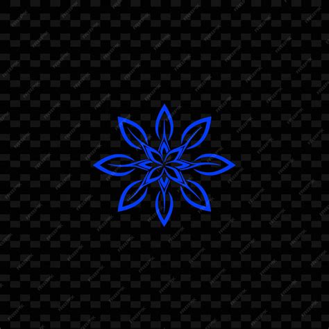 Premium Psd Blue Flower On A Black Background