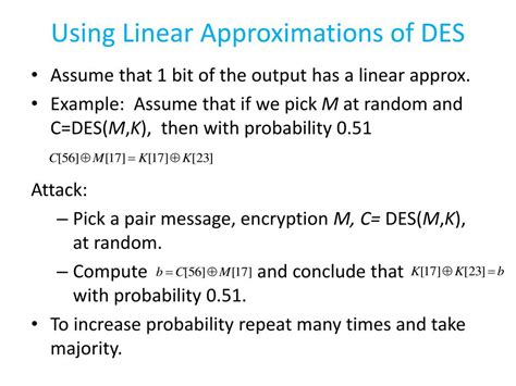 Ppt Linear Cryptanalysis Of Des Powerpoint Presentation Free Download Id 2231141