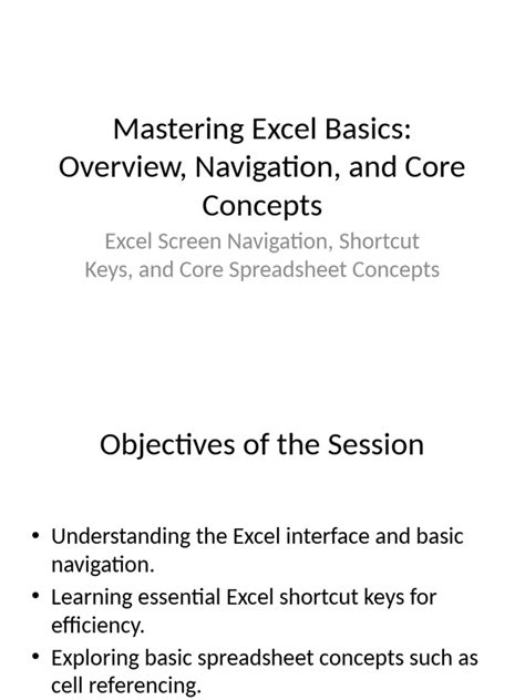 Mastering Excel Basics Pdf