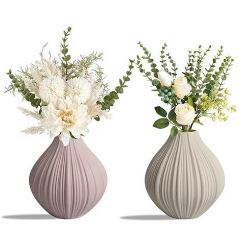 침실 거실용 미니 세라믹 꽃병 꽃꽂이 작은 꽃병 장식 장식품 2피스 핑크 베이지 티몬